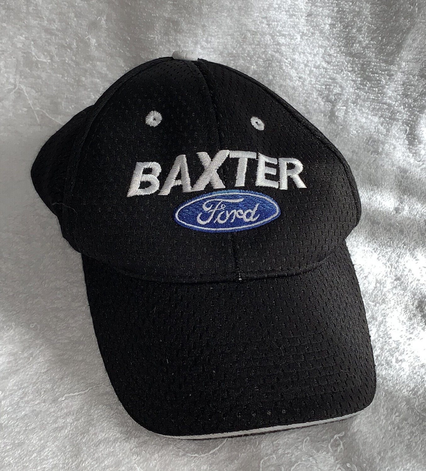 Baxter Ford Baseball Hat Mens Black Embroidered Polyester Hook & Look Strap