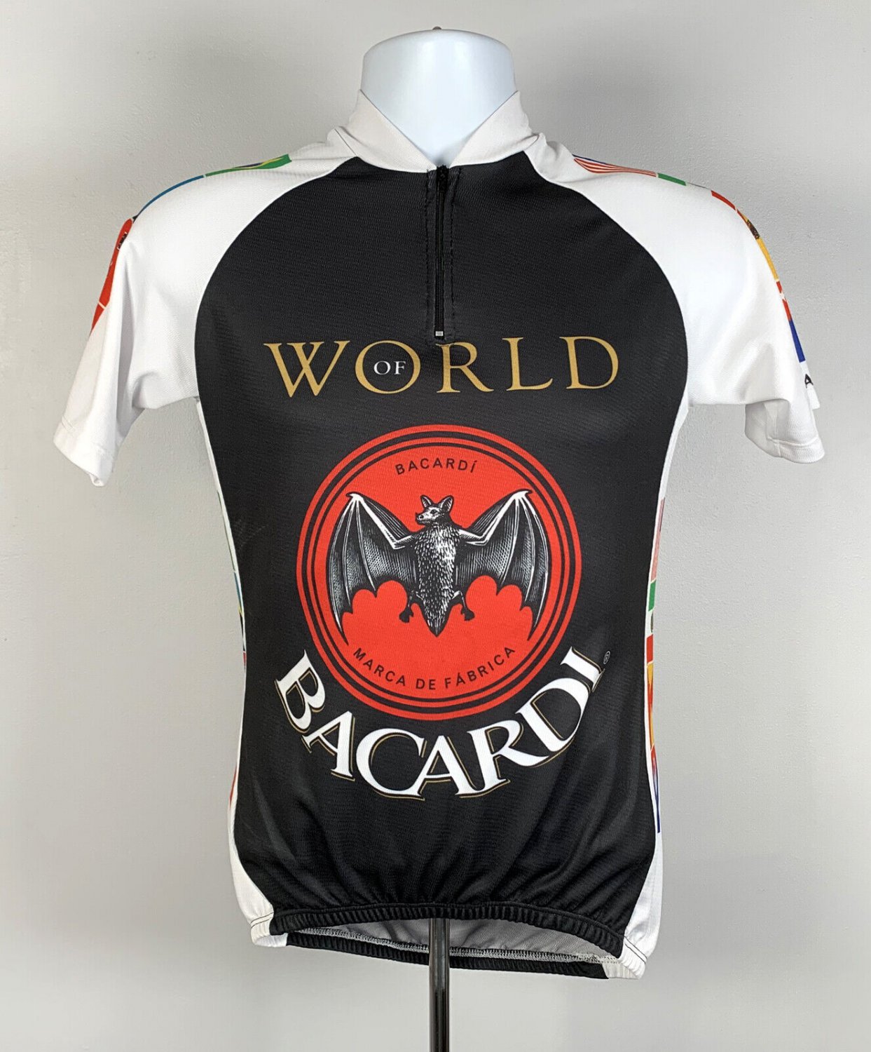 World of Bacardi Rum Bat Logo Bicycle Bike Jersey Mens Medium Colorful