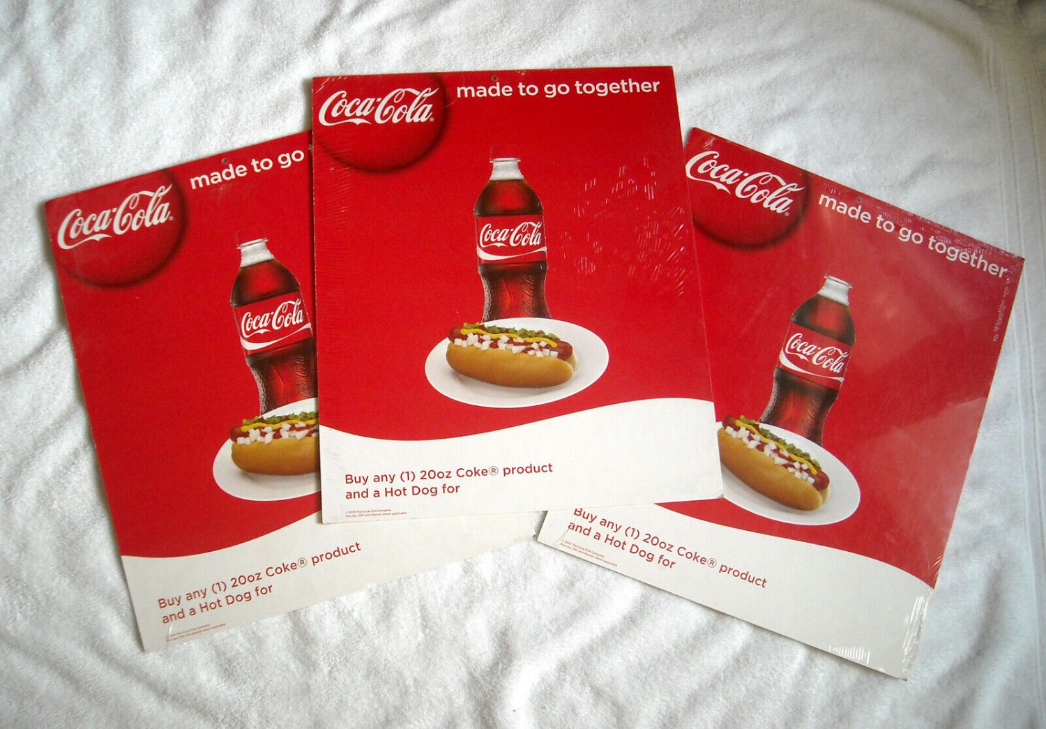 3 Coca Cola Coke Hot Dog Advertising Counter Card Ceiling Dangler ...
