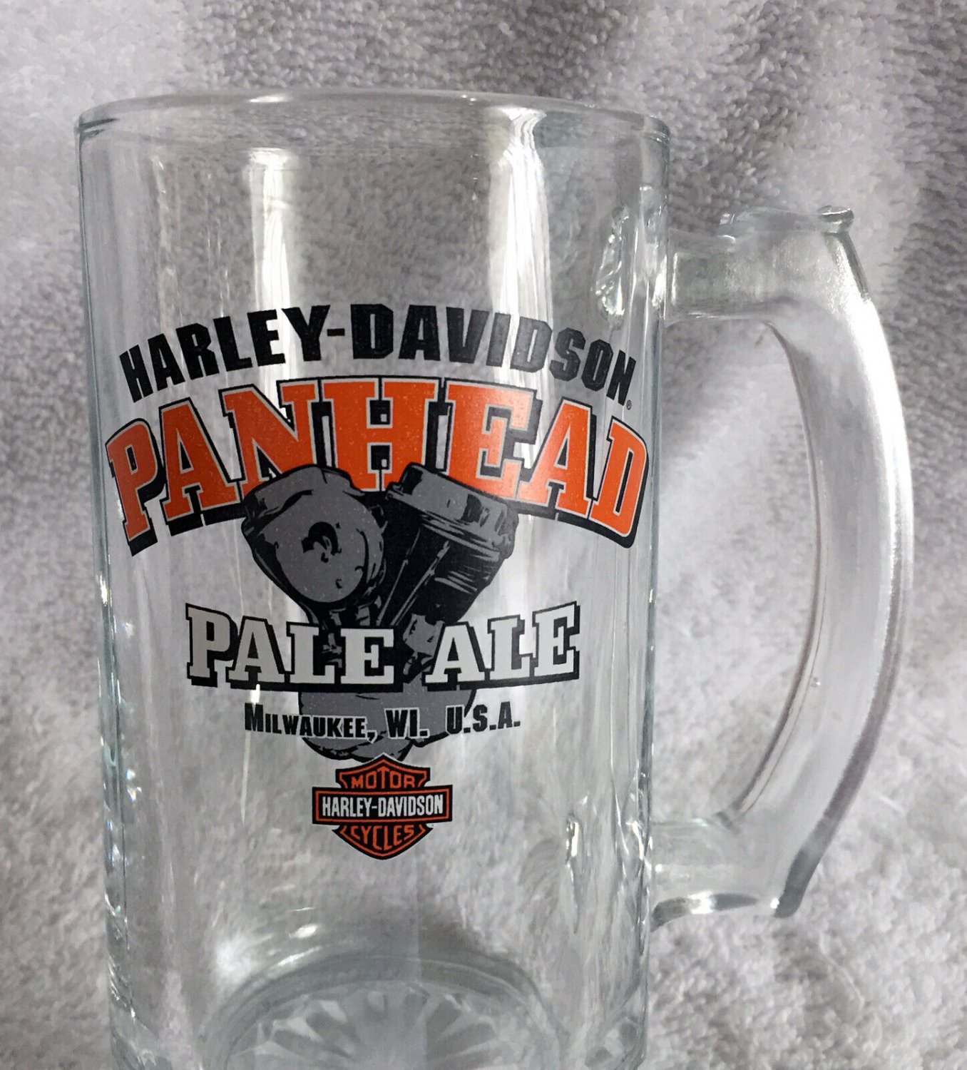 2 Harley Davidson PanHead Pale Ale Mug & Wide Glide Pilsner Tall Beer Glass