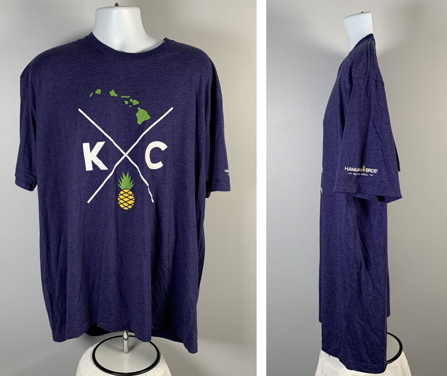 Hawaiian Bros Island Grill T Shirt Mens 3XL KC Pineapple Logo