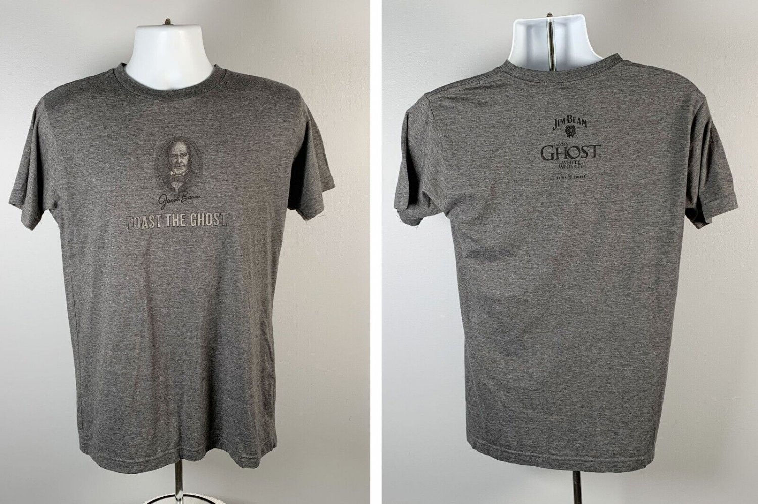 Jim Beam Toast the Ghost White Whiskey Jacob's Ghost Shirt Mens Medium