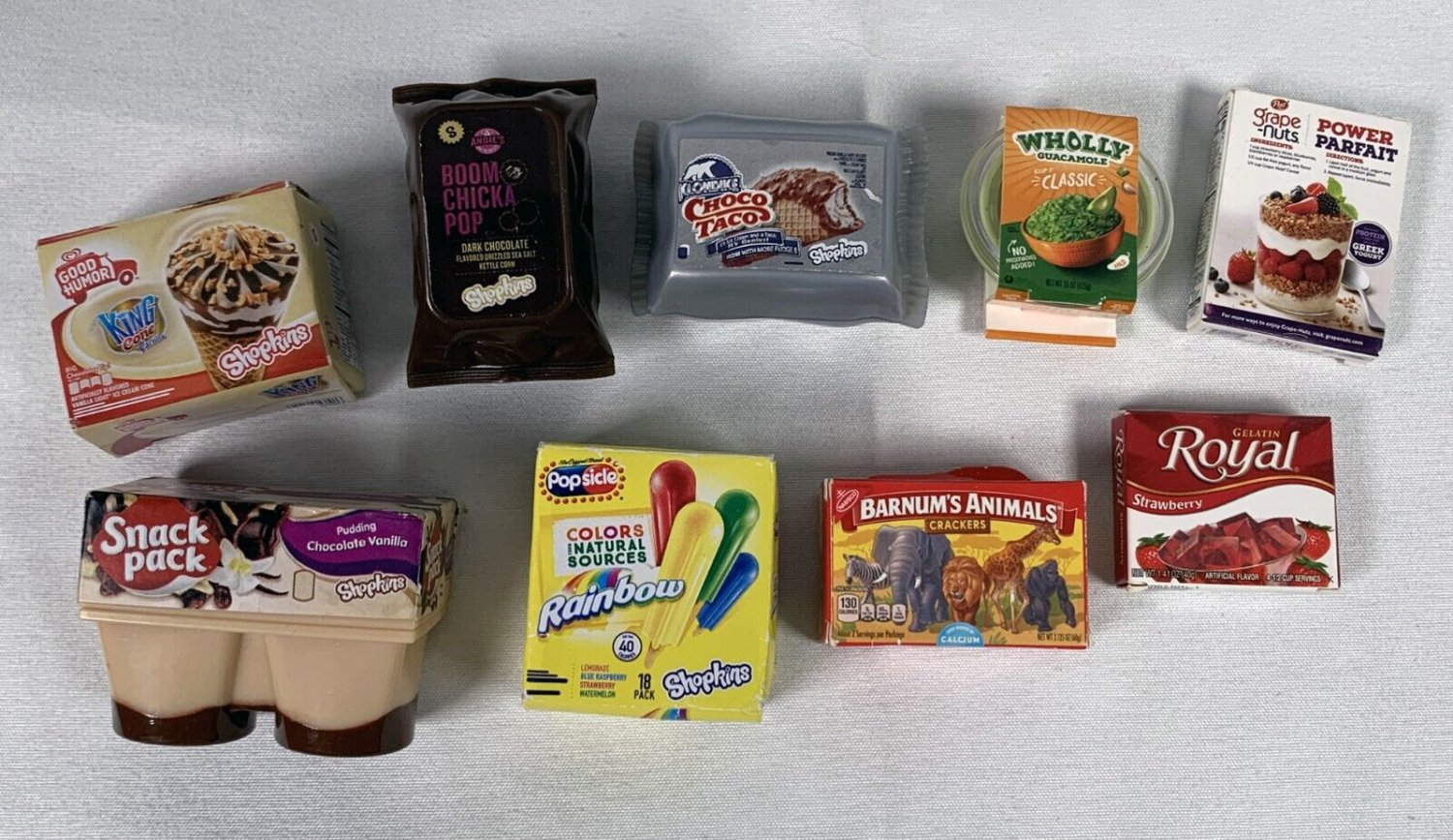 9 Piece Fake Mini Food Lot Animal Crackers Pudding Cereal Choco Taco ...