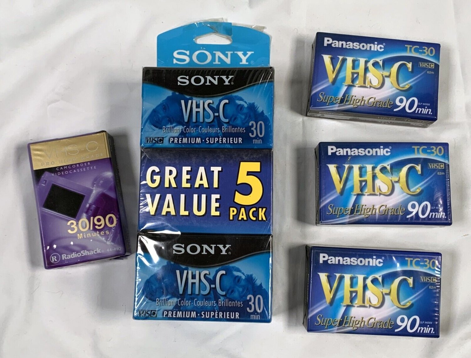 9 VHS-C Compact Blank Camcorder Video Cassette Tapes Panasonic Sony ...