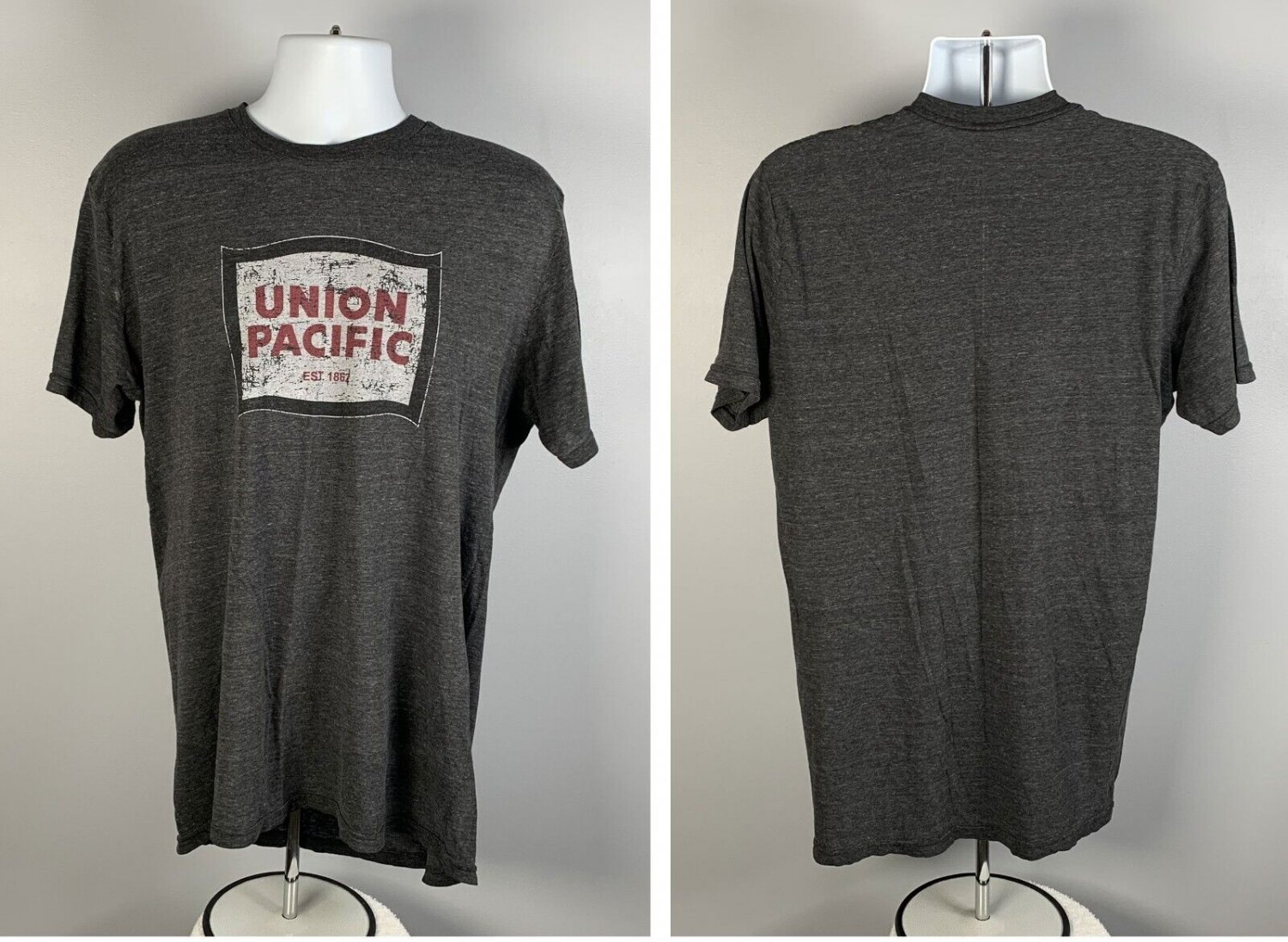 Union Pacific Railroad Distressed Logo T Shirt Mens 2XL Polyester ...