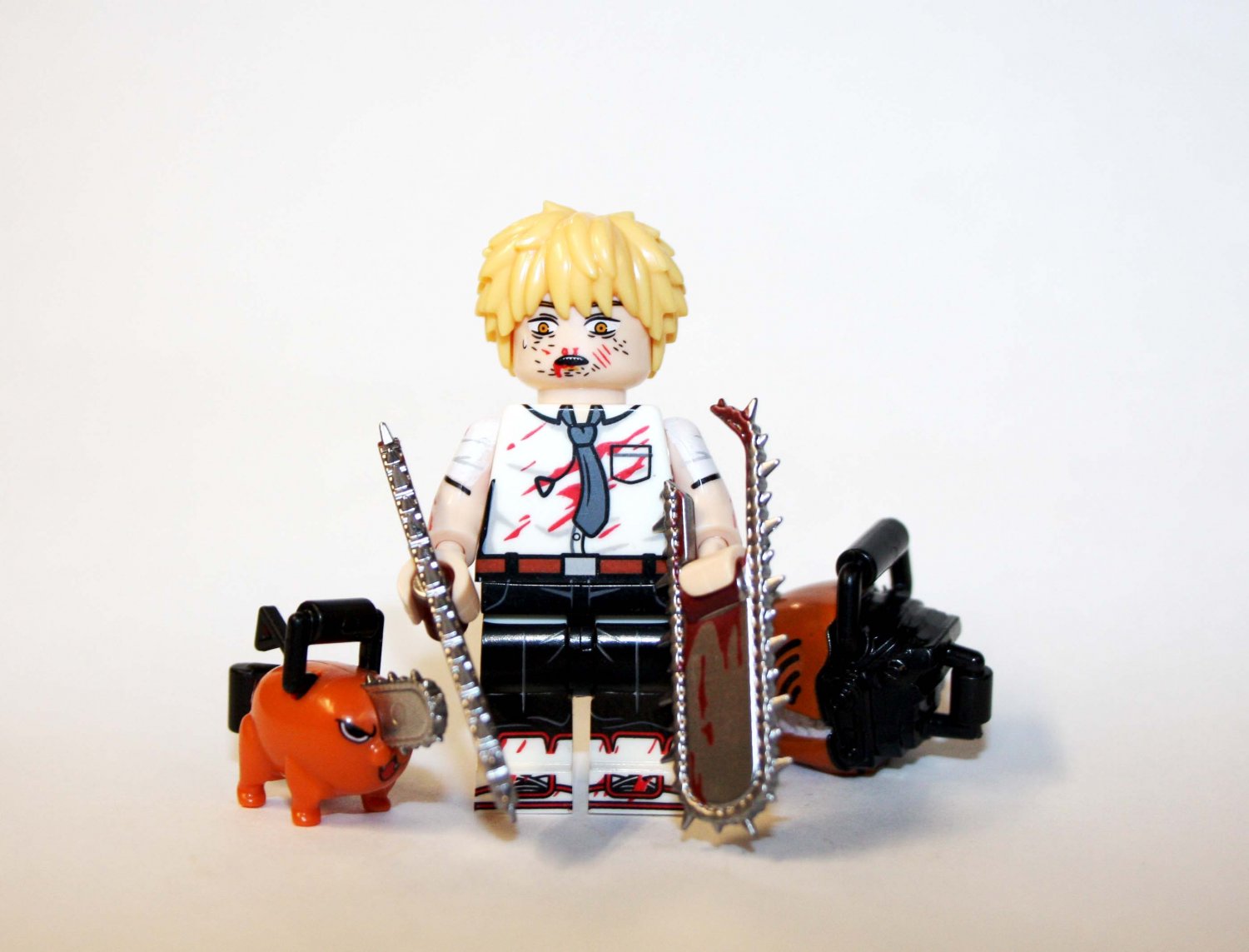 Denji Chainsaw Man Horror Anime Bloody V2 Minifigure