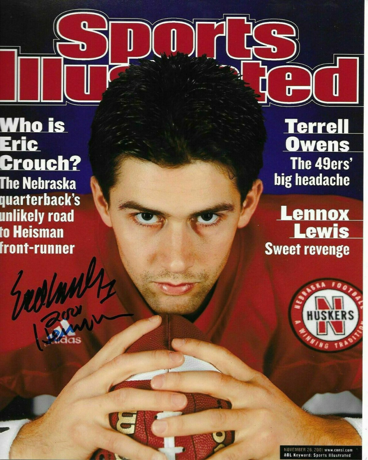 Eric Crouch Signed 8x10 Photo - Nebraska Huskers - SI Cover AWM COA
