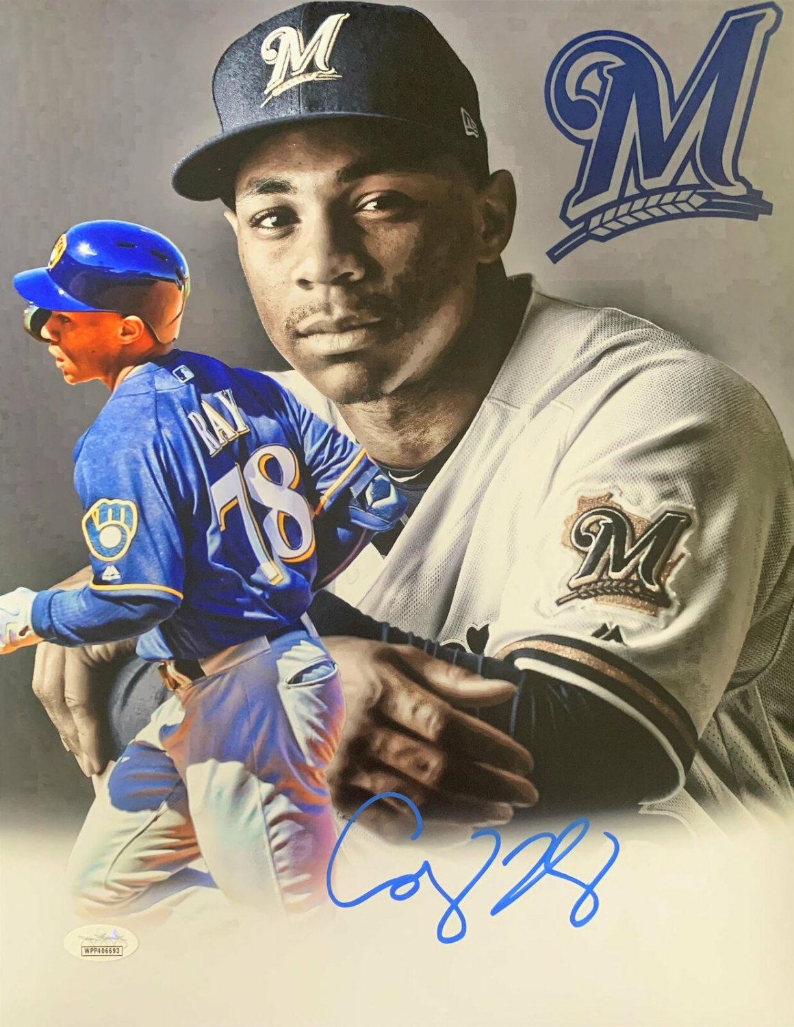 Corey Ray Signed 11x14 Photo Milwaukee Brewers MLB Autographed JSA COA