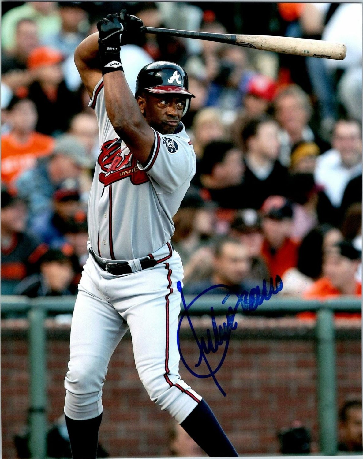Julio Franco Signed 8x10 Photo (IMPERFECT + BONUS) Atlanta Braves AWM COA