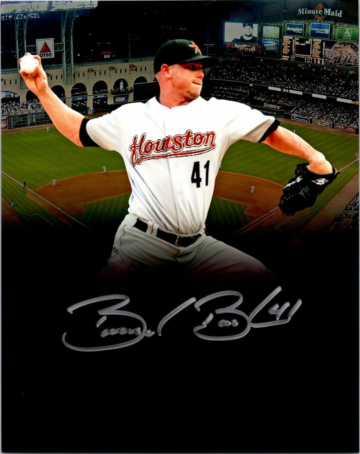 Brandon Backe Signed 8x10 Photo - Houston Astros - Dark Edit - AWM COA