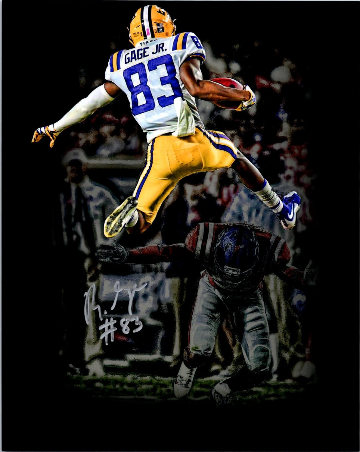 Russell Gage Signed 8x10 Photo - AWM COA - LSU Tigers Atlanta Falcons