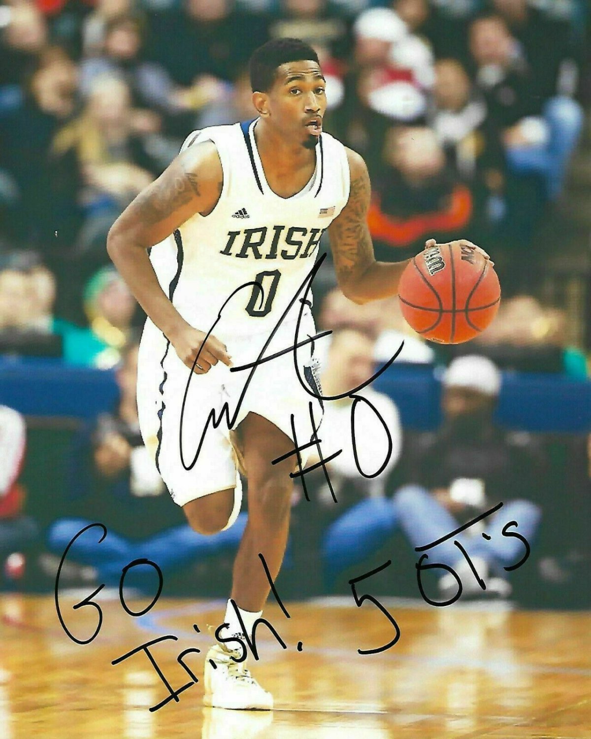 Eric Atkins Signed 8x10 Photo Notre Dame Irish COA NBA NCAA Autographed