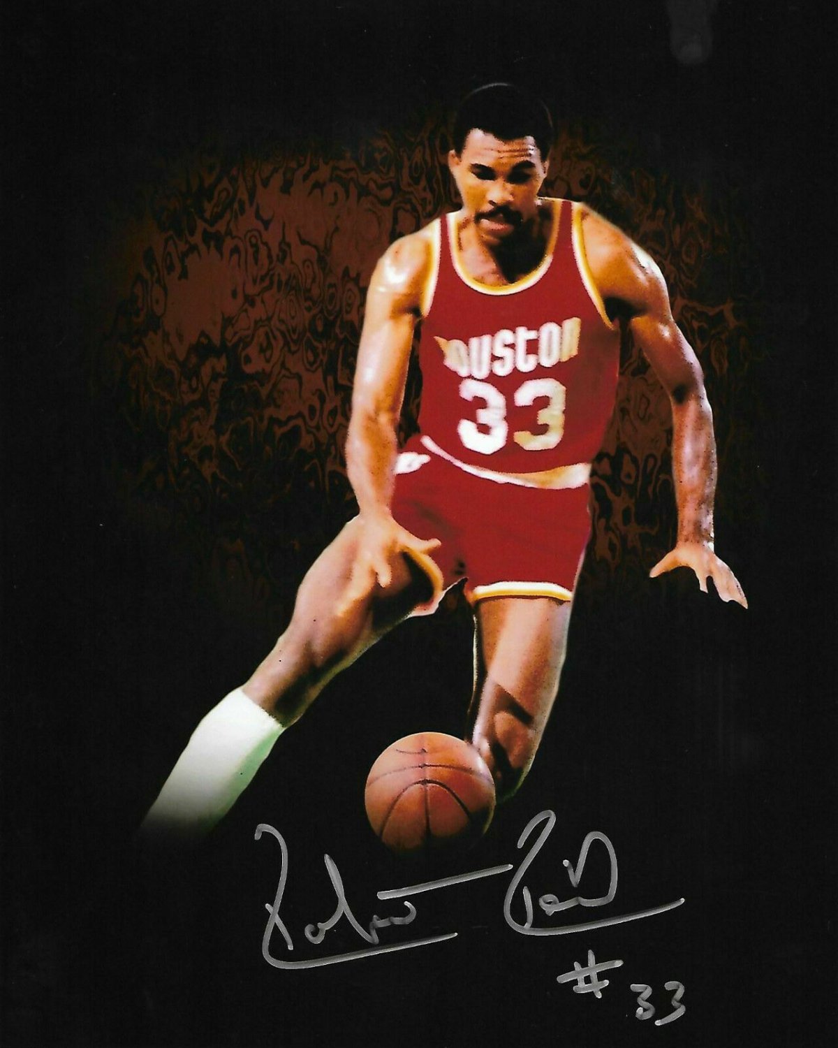 Robert Reid Signed 8x10 Photo - COA - Houston Rockets Proof 2
