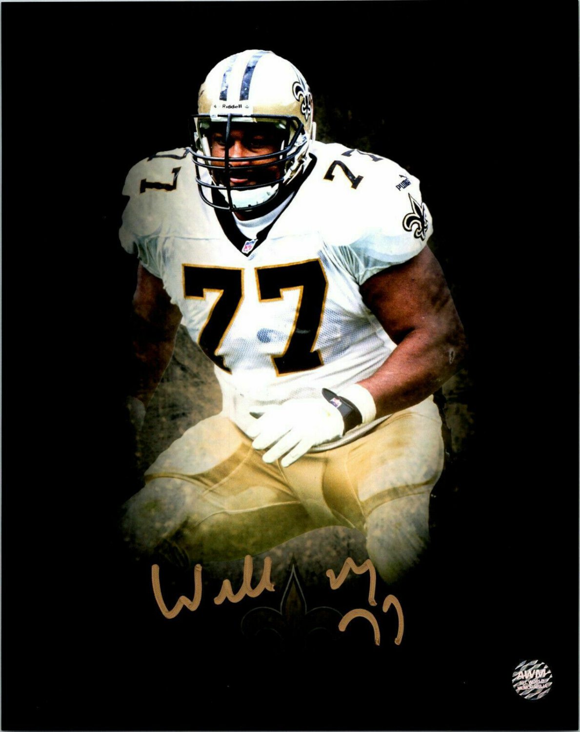 Willie Roaf Signed 8x10 Photo New Orleans Saints AWM Authenticated COA Edit