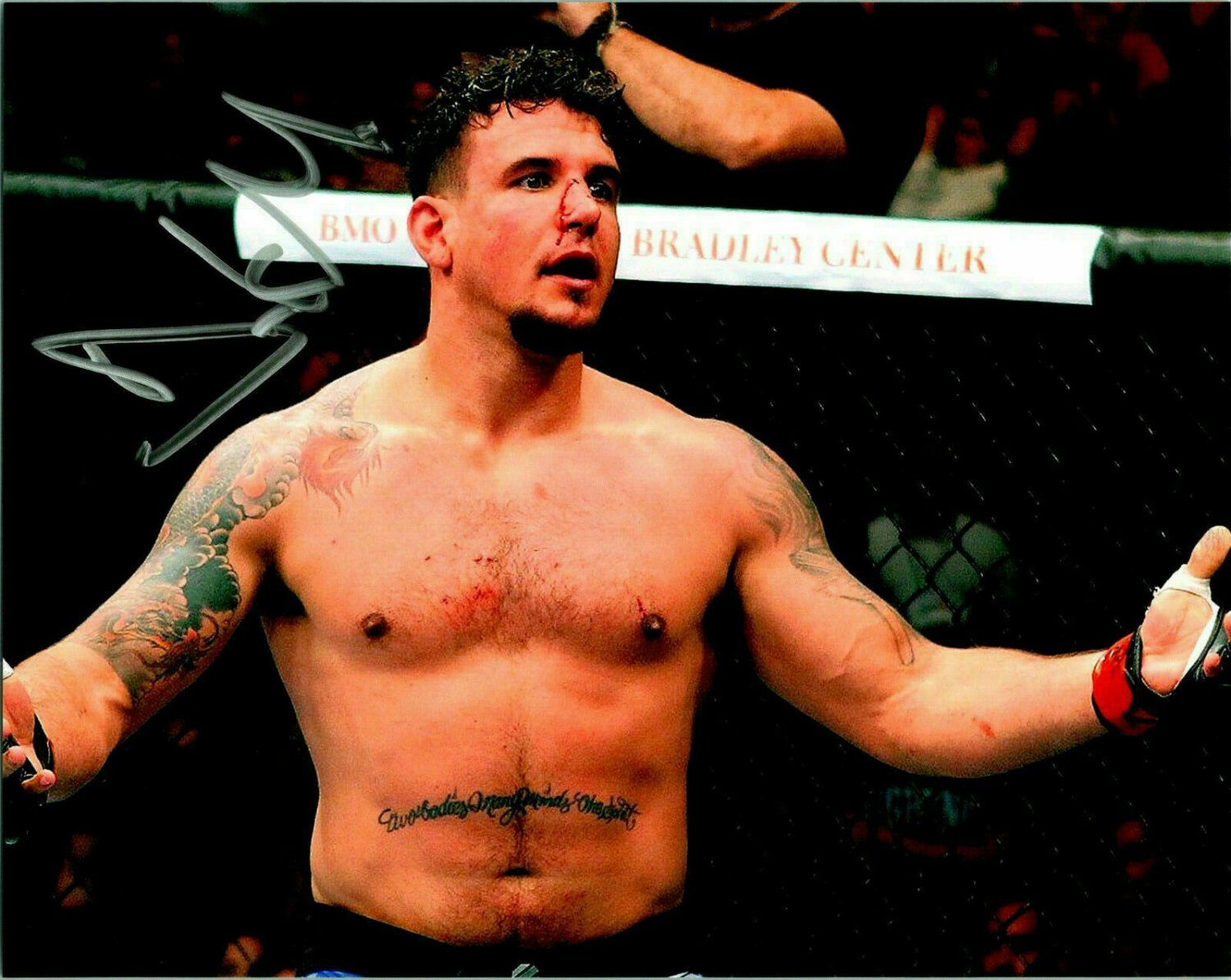 Frank Mir Signed 8x10 Photo - UFC MMA BELLATOR Fighter AWM COA hands up