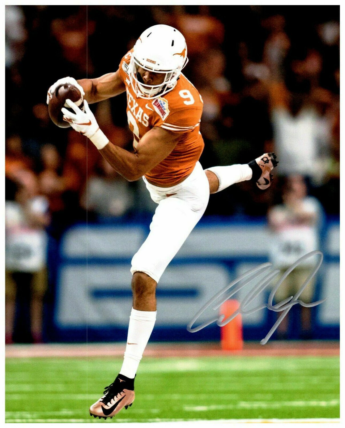 Collin Johnson Signed 8x10 Photo - Texas Longhorns Silver Catch - AWM COA