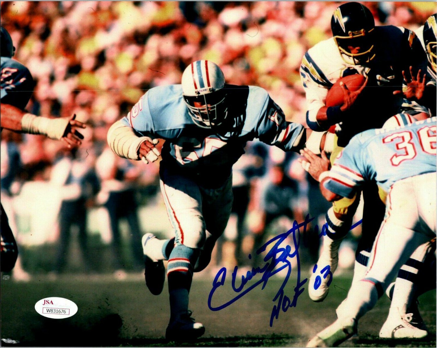 Elvin Bethea Signed 8x10 Photo - Houston Oilers - NFL JSA COA Autographed