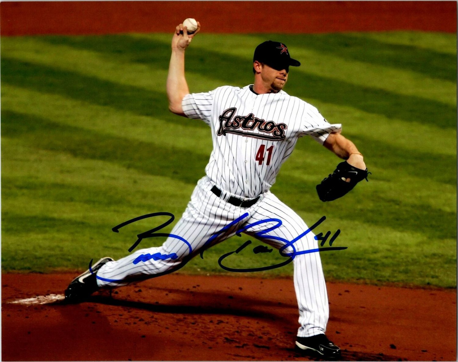 Brandon Backe Signed 8x10 Photo - Houston Astros - Pinstripe - AWM COA