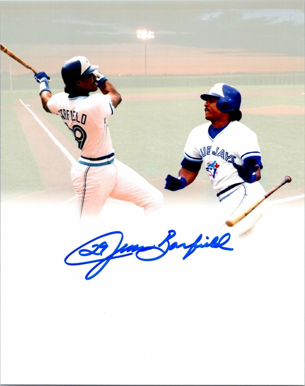 Jesse Barfield Signed 8x10 Photo - Toronto Blue Jays - Edit - AWM COA