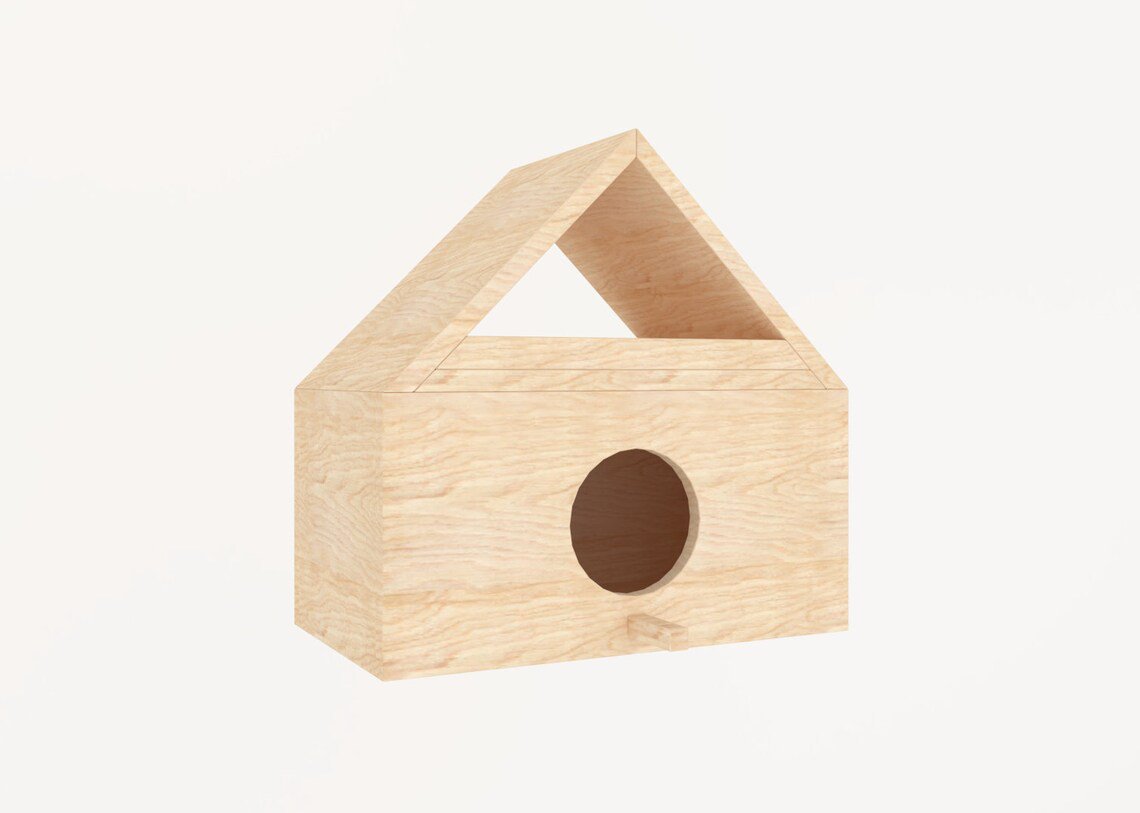 Wooden Outdoor Birdhouse With Top View Air Vents Bird hut Fits