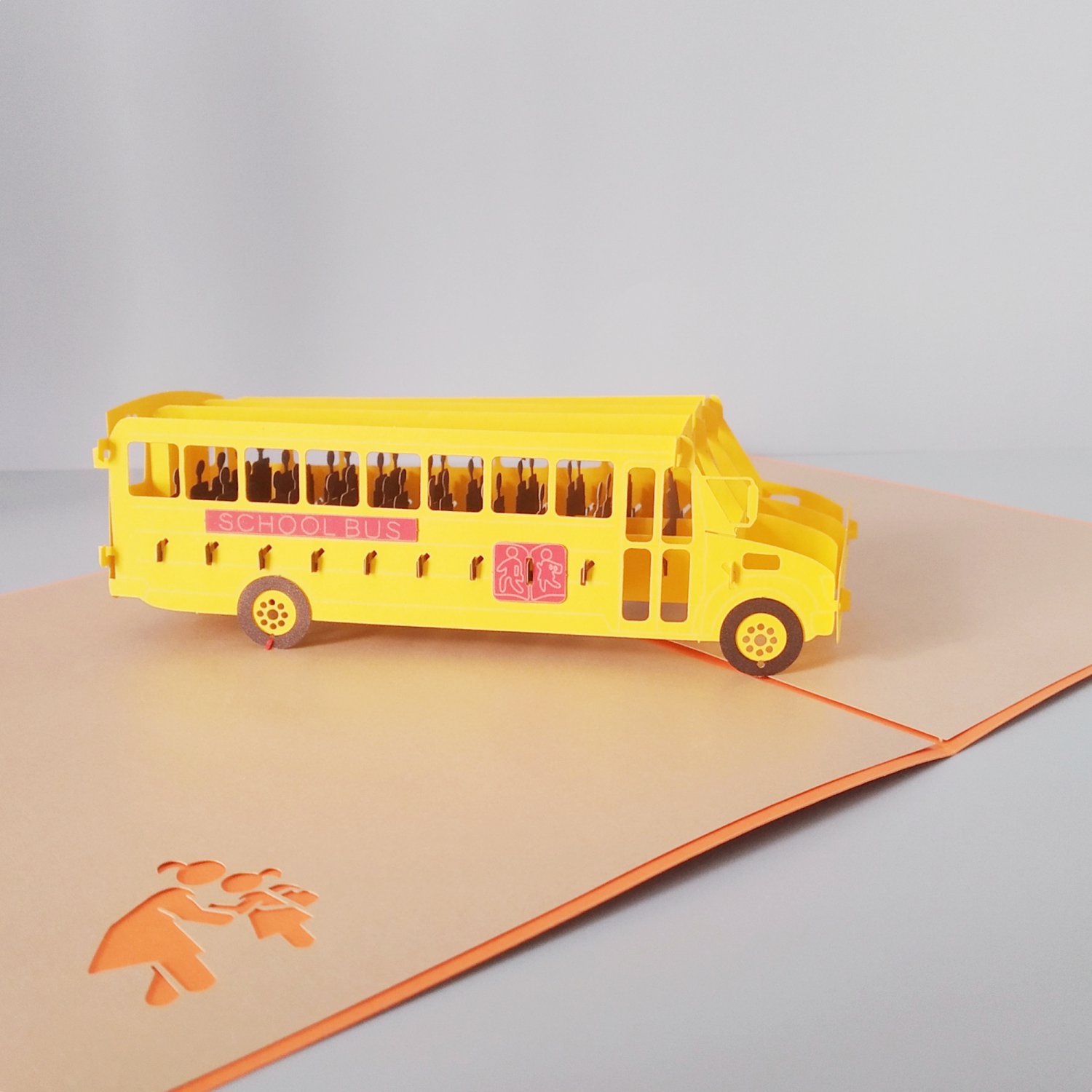 School bus, 3D Pop-up card, 3D greeting card, Pop out card, Paper craft ...