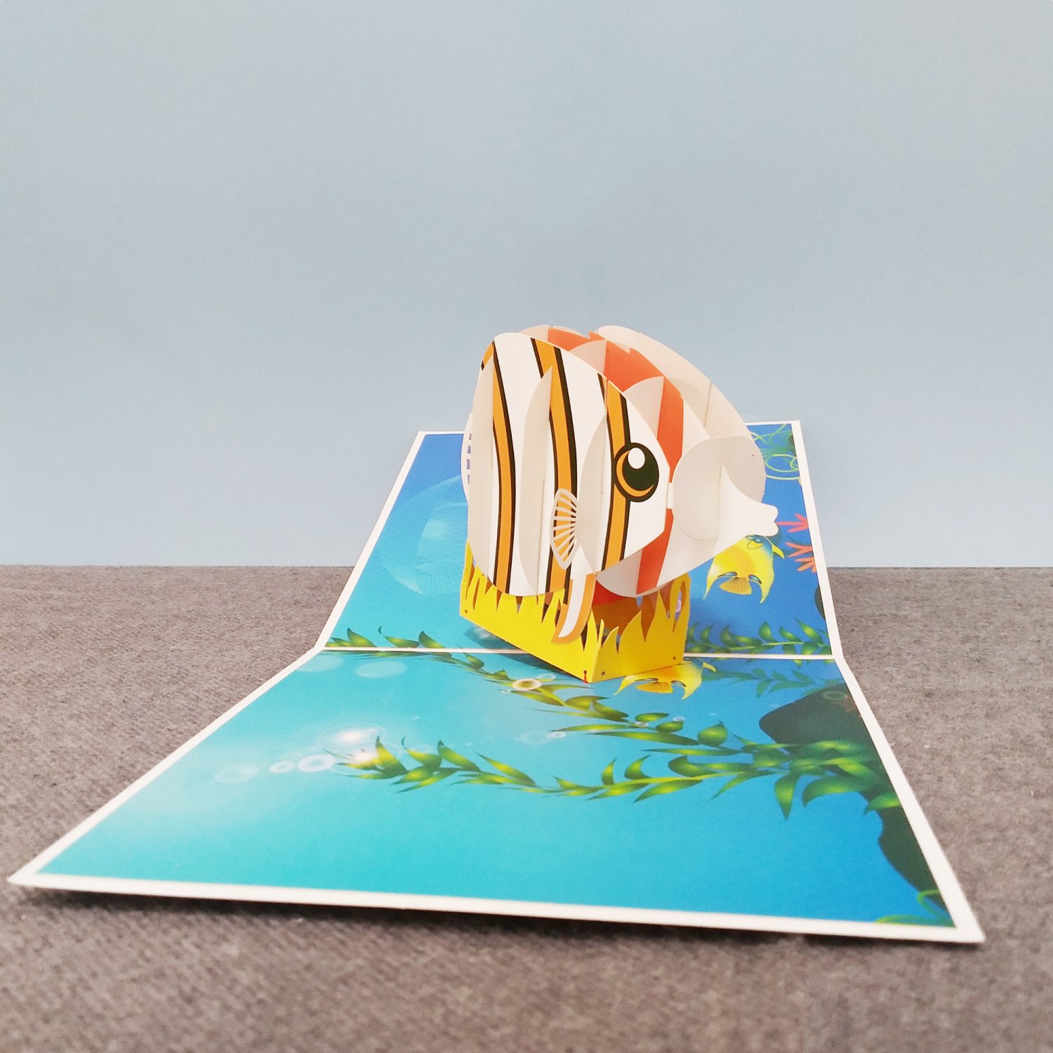 Flat Fish, 3D Pop-up card, 3D greeting card, Pop out card, Paper craft ...