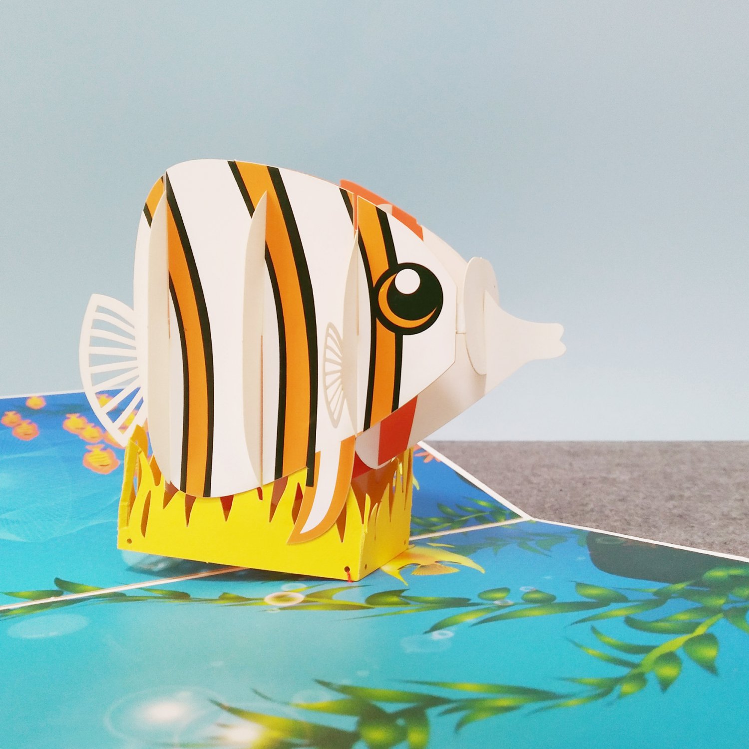 Flat Fish, 3D Pop-up card, 3D greeting card, Pop out card, Paper craft ...