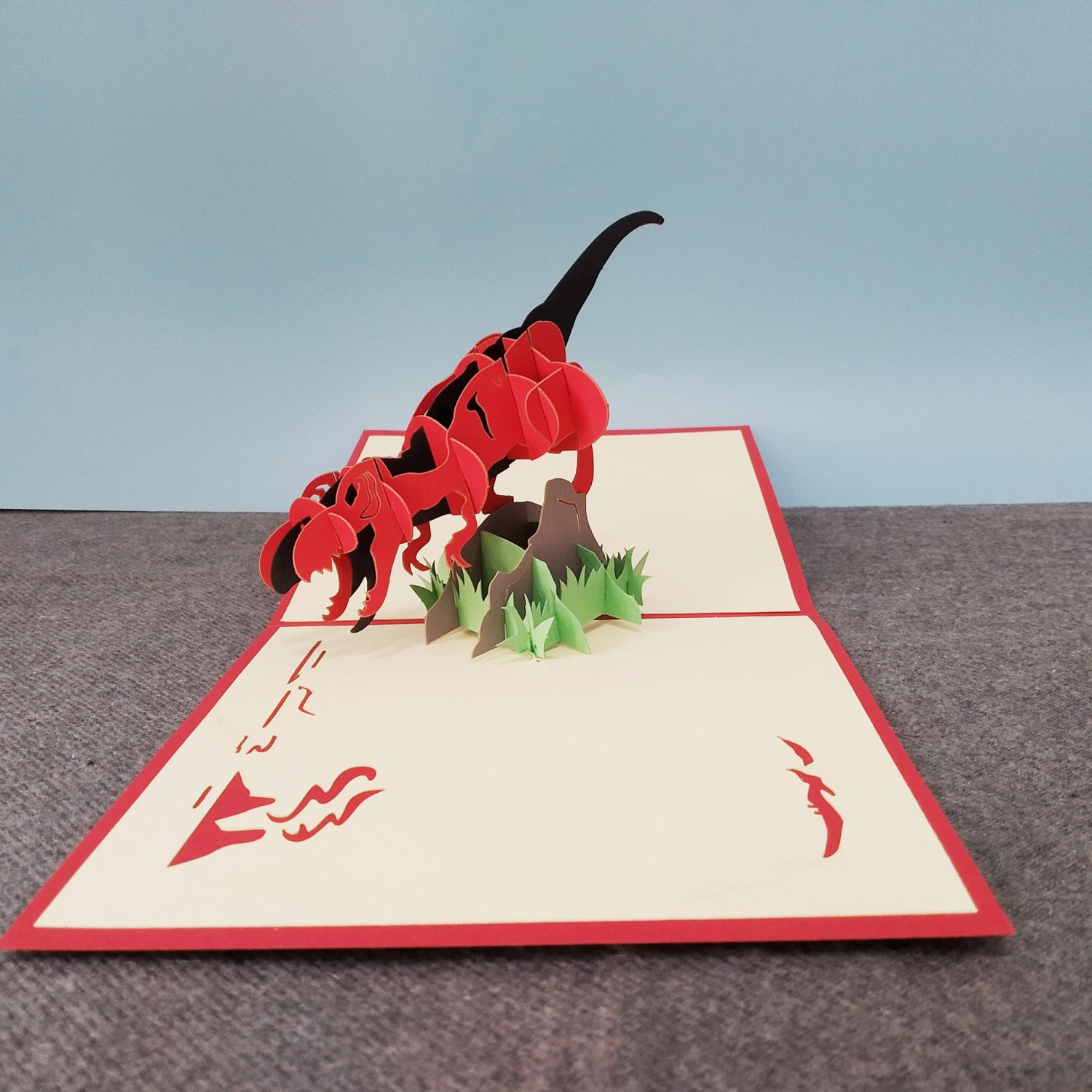 Roaring Dinosaur, 3D Pop-up card, 3D greeting card, Pop out card, Paper ...