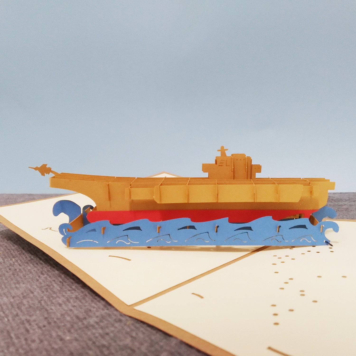 Aircraft Carrier, 3D Pop-up card, 3D greeting card, Pop out card, Paper ...