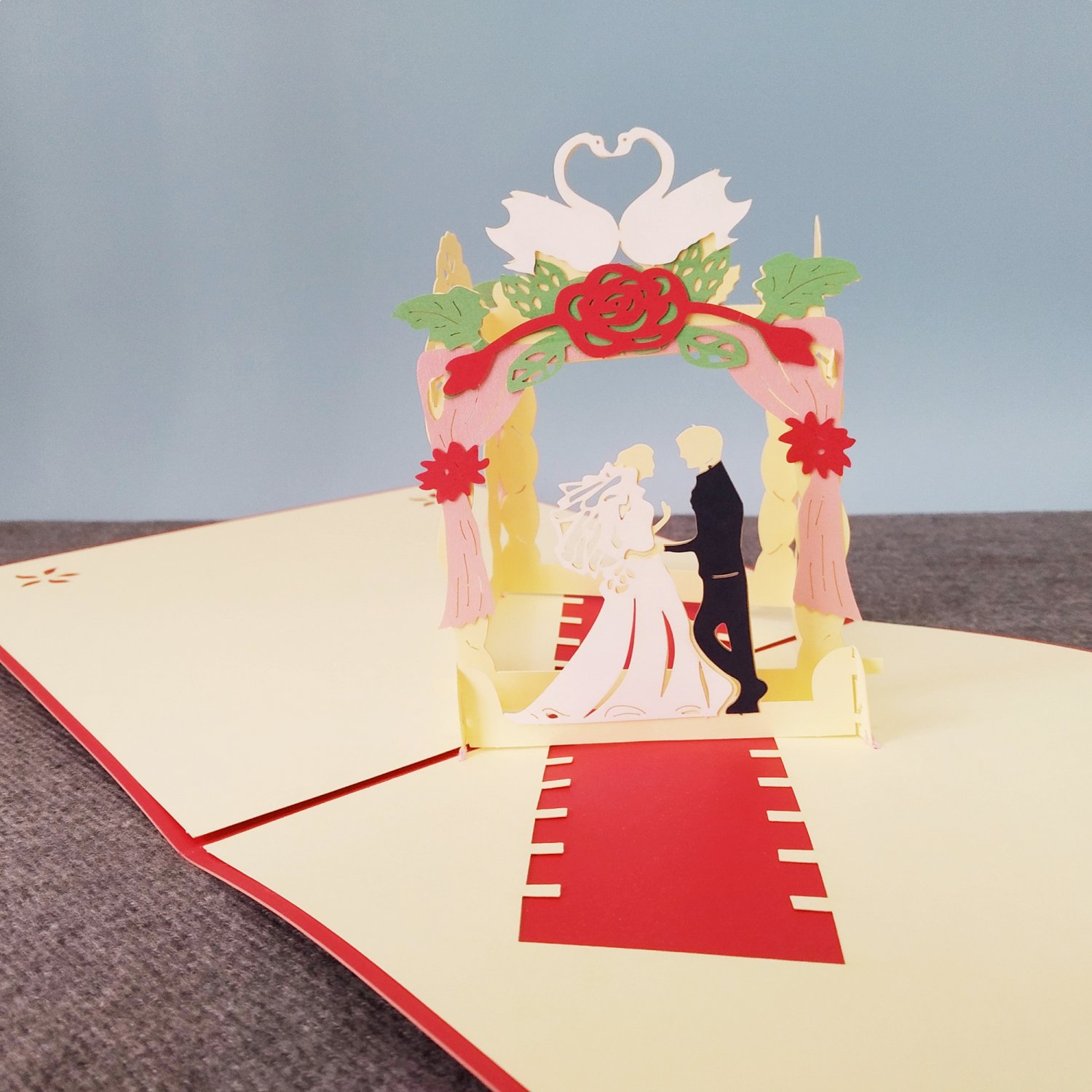 Wedding Hall, 3D Pop-up wedding card, 3D greeting card, Pop out card ...