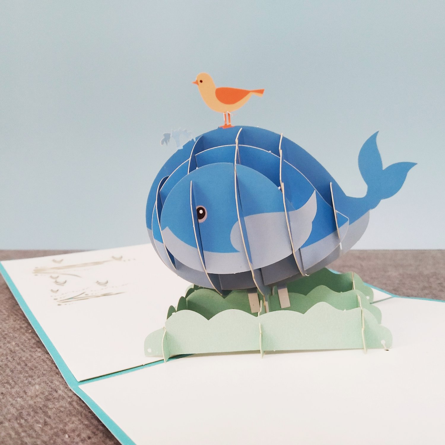 Whale, 3D Pop-up card, 3D greeting card, Pop out card, Paper craft