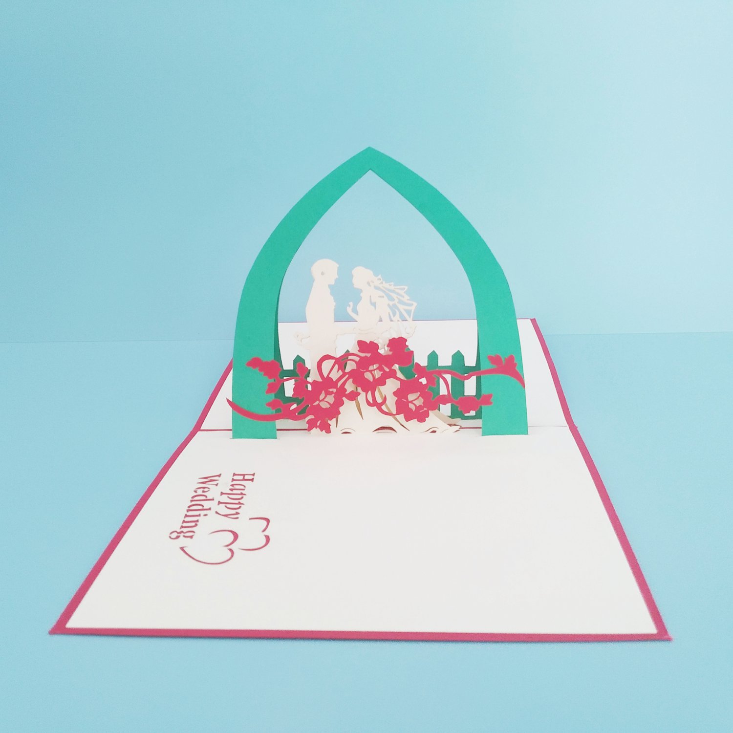 Happy Wedding, 3D pop-up wedding card, 3D greeting card, Pop out card ...