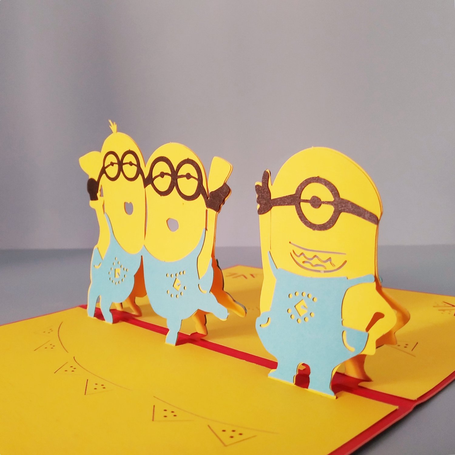 Minions, 3D Pop-up card, 3D greeting card, Paper craft, Animation card