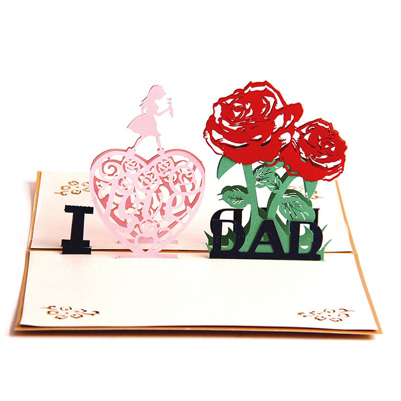 I Love Dad, 3D Pop-up card, 3D greeting card, Pop out card, Father's ...