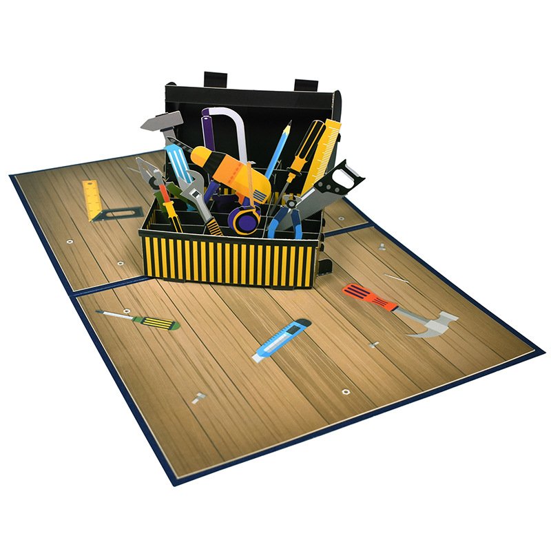 Toolbox, 3D Pop-up card, 3D greeting card, Pop out card, Father's Day ...