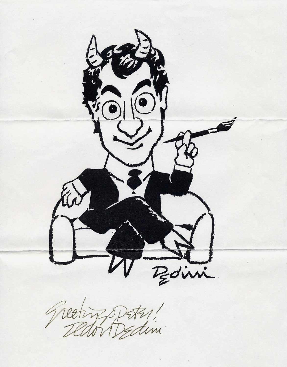 American Cartoonist ELDON DEDINI Hand Signed Print from 1990s