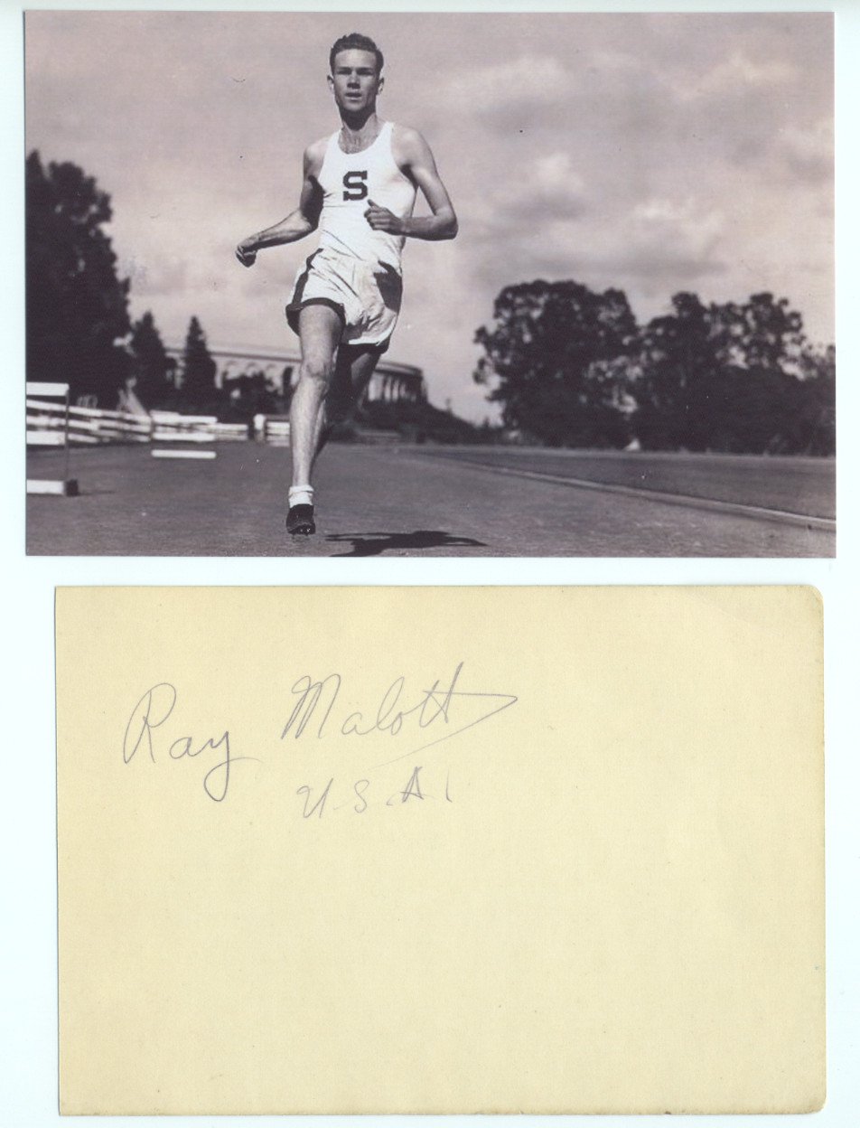 1930s Stanford Track Star & World Record RAY MALOTT Orig Autograph 1930s