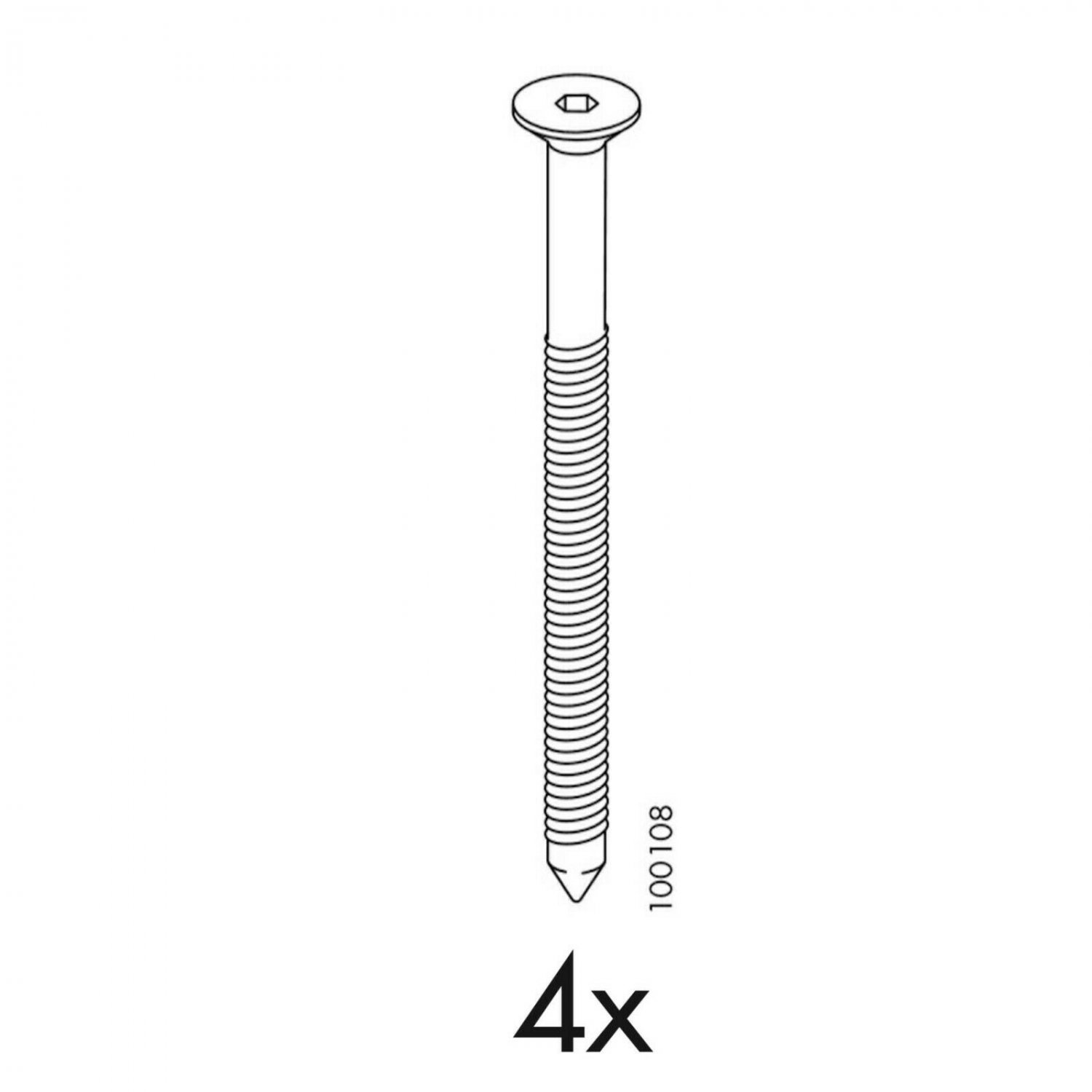 IKEA Screws (4 pack) Part # 100108 Furniture Hardware Fittings