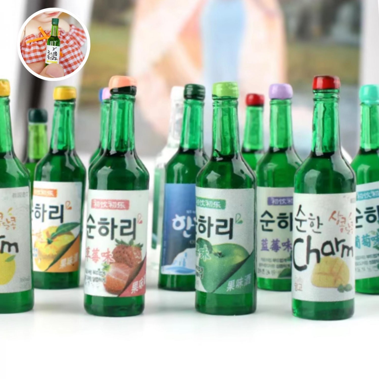 Miniature Soju Bottle Dollhouse Bar Decor, Wine Bottle Mini Bar ...
