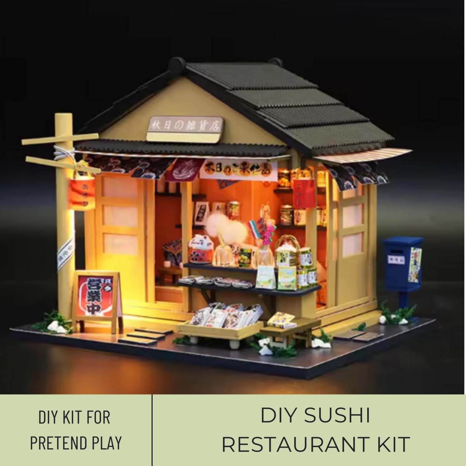 DIY Miniature Sushi Restaurant Kit, Miniature Food, DIY Wooden Japanese ...