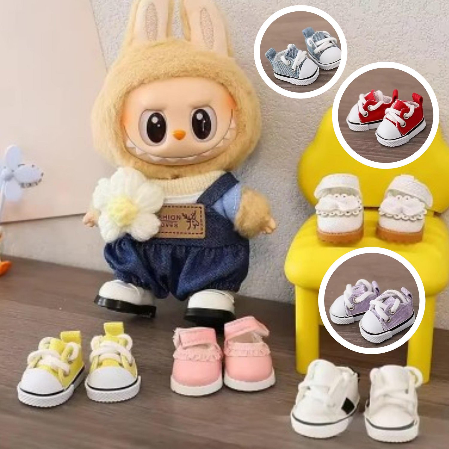 Casual Sneaker Shoes Labubu Outfit, Labubu Plush Doll Sneaker Shoes ...