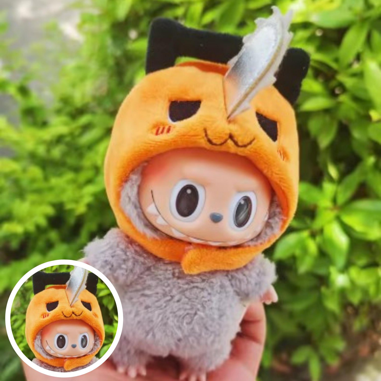 Chainsaw Gourmet Headgear Labubu Outfit, Anime Outfit for Labubu ...