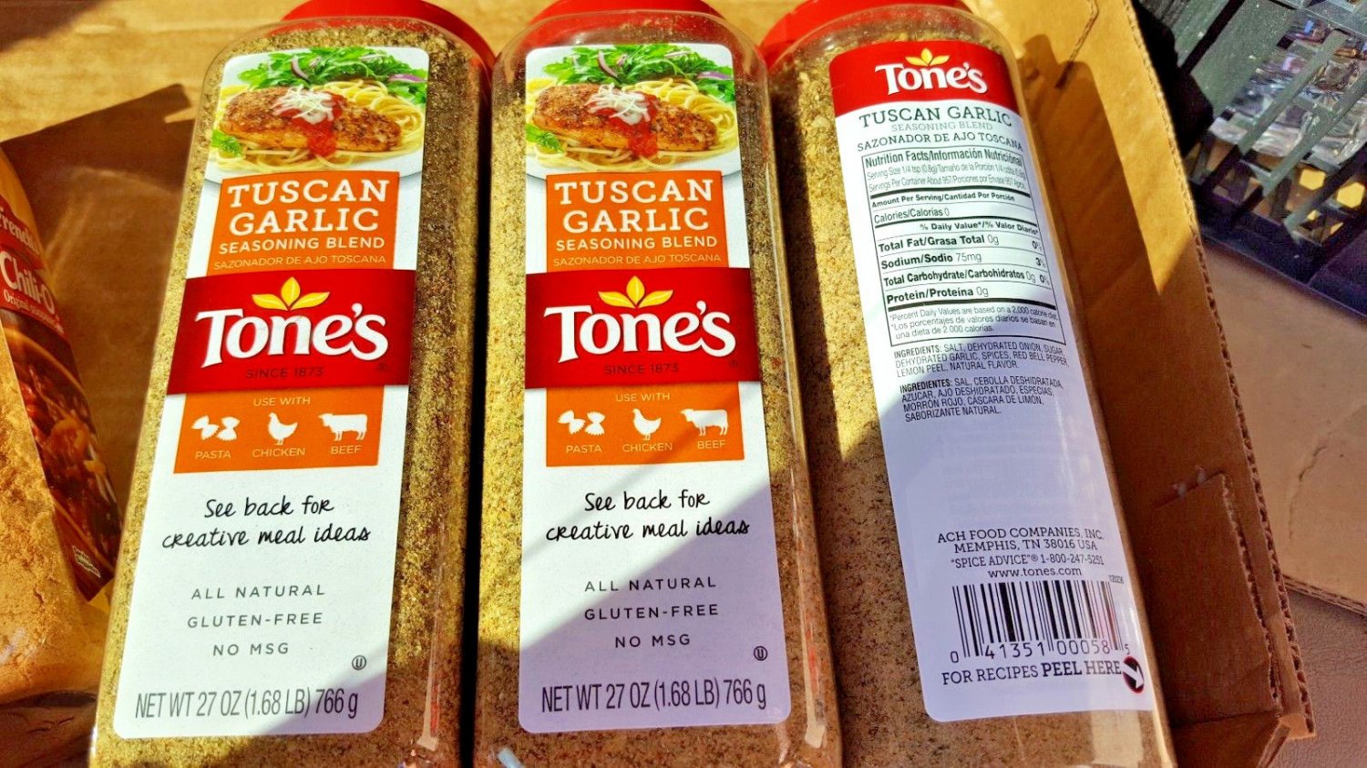 Tone's Tuscan Garlic Seasoning Blend 27 oz. new NO MSG AND GLUTIN FREE