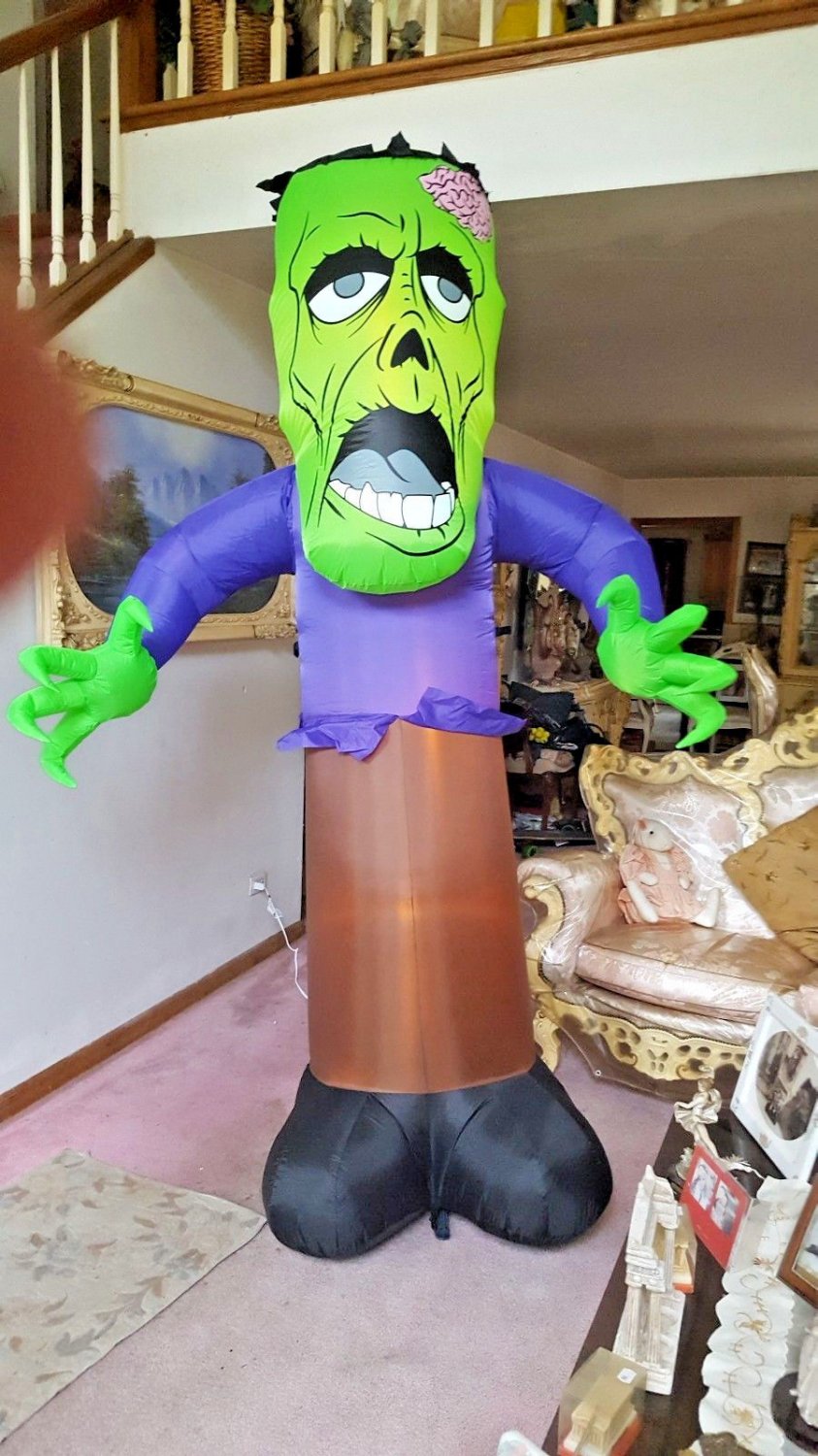 8ft Animated Reaching Frankenstein Zombie Monster Airblown Inflatable ...