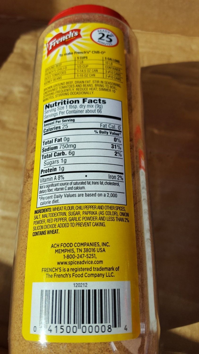 2 Frenchs Chili O Original Seasoning Mix No Msg 21 Oz