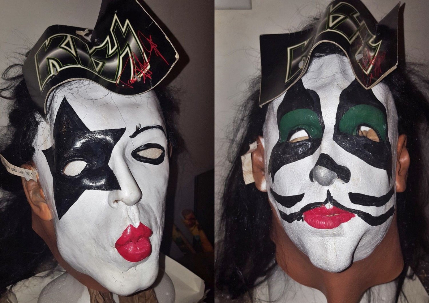 1996/97 KISS masks Paul Stanley STAR CHILD OR Peter Criss CAT MAN FULL MASK