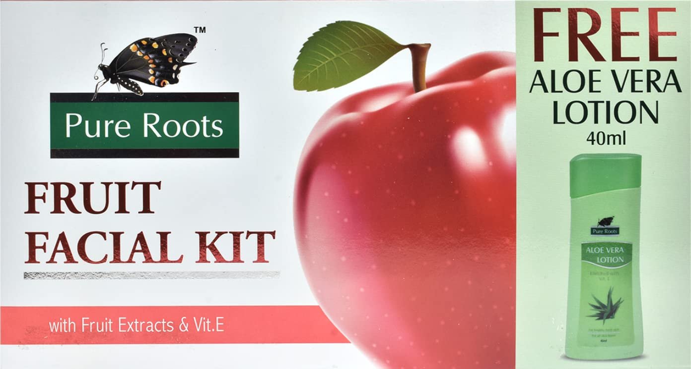 Pure Roots Fruit Facial Kit (80gm) Fruit Bleach Cream (42gm)