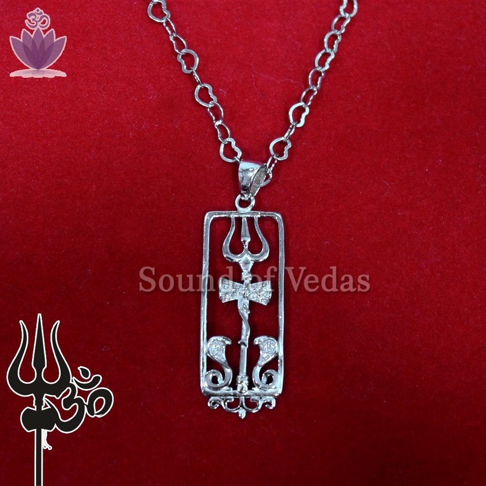 Trishakti Locket of Lord Shiva in Pure Silver