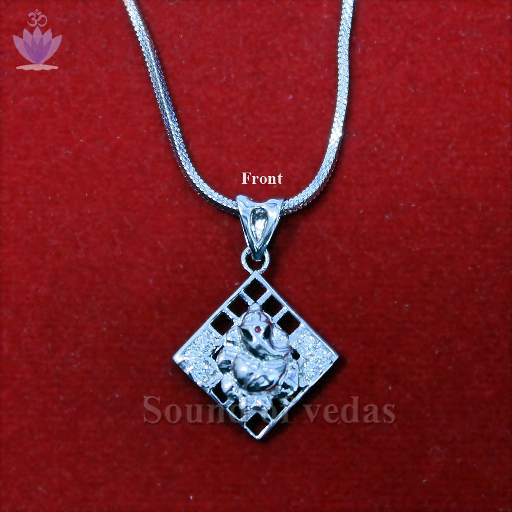 Silver Locket of Lord Ganesha in Box Design