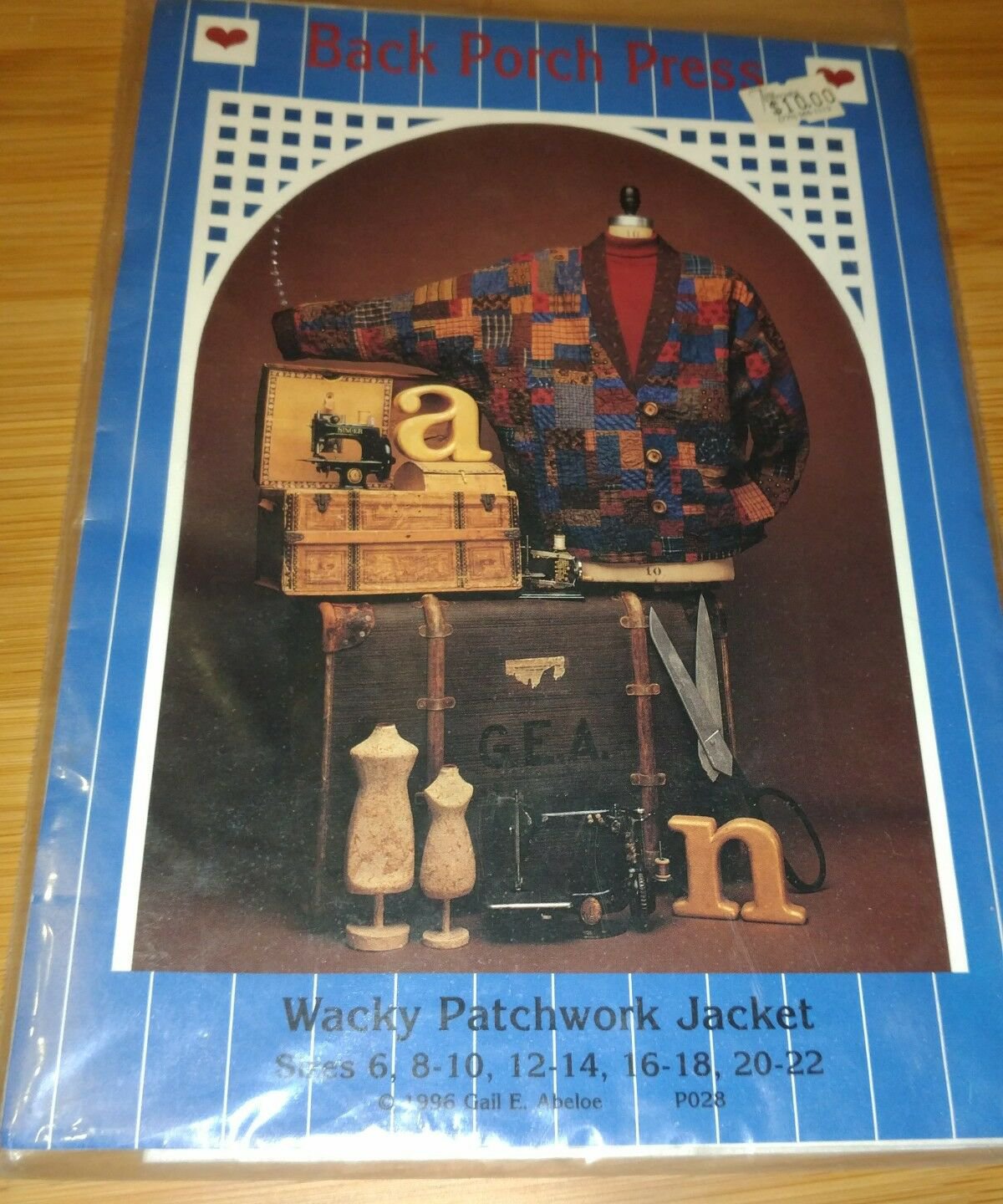 Vintage Patchwork Fall Jacket Sewing Pattern Back Porch Press Sizes 6 ...